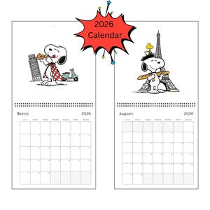 Snoopy Inspired Wall Calendar 2025 | Cute Cartoon Wall Decor | High ...