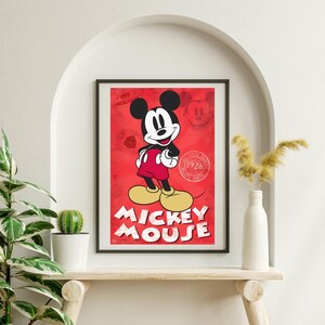 Mickey Mouse Digital Wall Art Printable, Disney Poster for Nursery ...