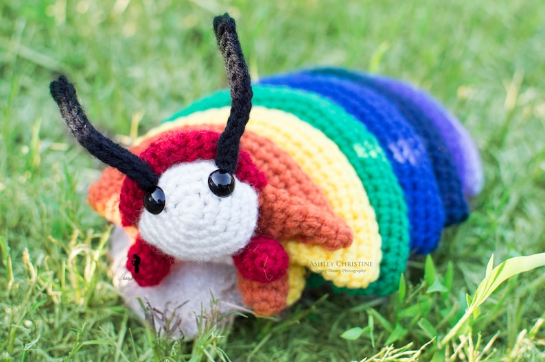 Rainbow Pill Bug Plush - Roly Poly - Stuffed Crochet Animal - Rainbow ...