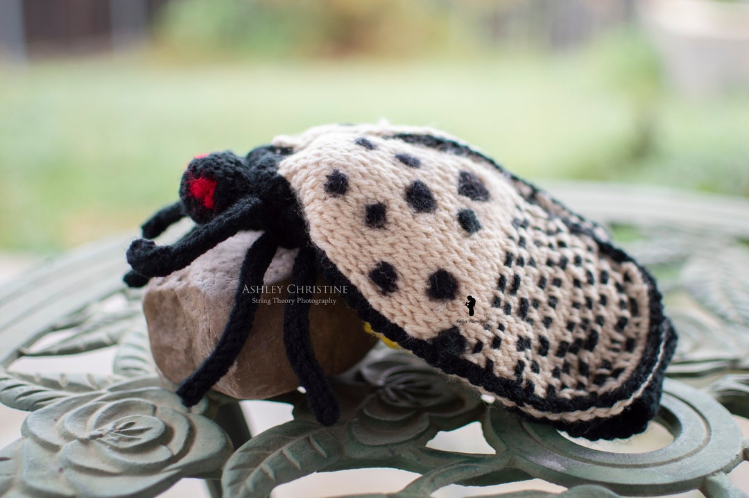 Spotted Lanternfly Plush - Stuffed Crochet Animal - Crochet Bug - Red ...