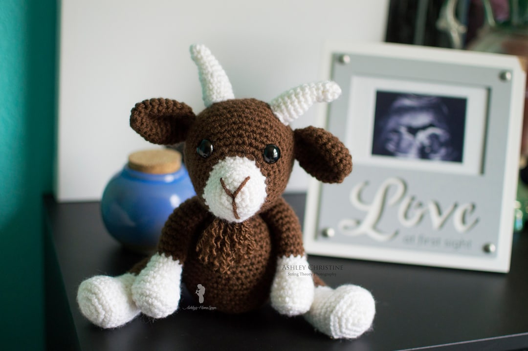 Goat Plush - Stuffed Crochet Animal - Choose Color - Poseable - Made to ...