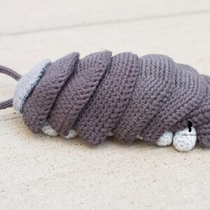 Pill Bug Plush - Roly Poly - Stuffed Crochet Animal - Greyscale - Gray ...