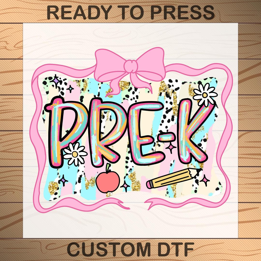 Pre-k Back to School DTF Transfer: Ready to Press Kid Design - Etsy
