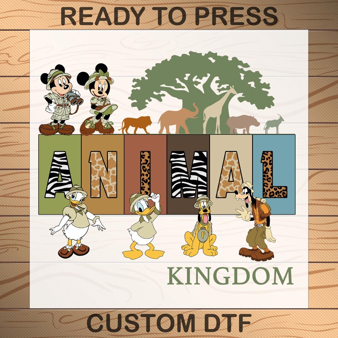 Animal Kingdom DTF Transfer, Disney Gifts Iron on Transfer, Mickey and ...