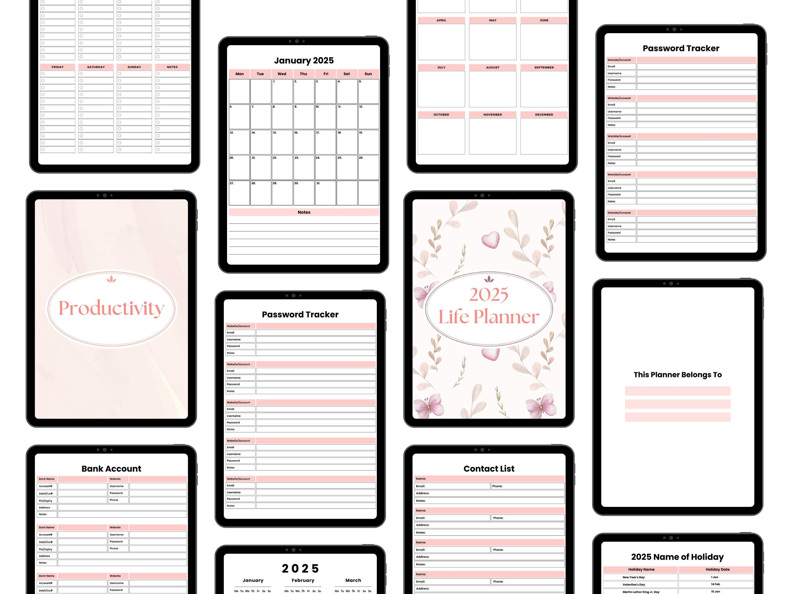 2025 Life Planner: Editable Canva Template, Printable PDF - Etsy