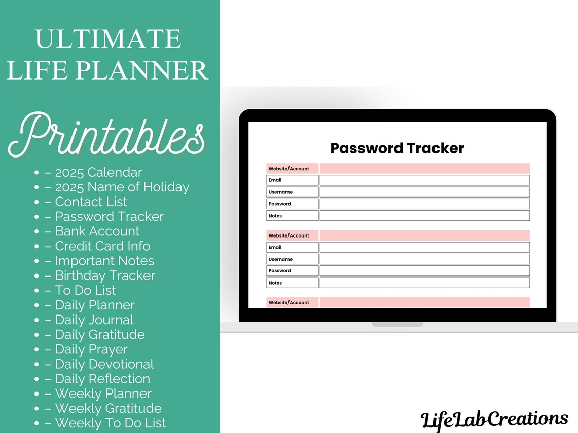 2025 Life Planner: Editable Canva Template, Printable PDF - Etsy