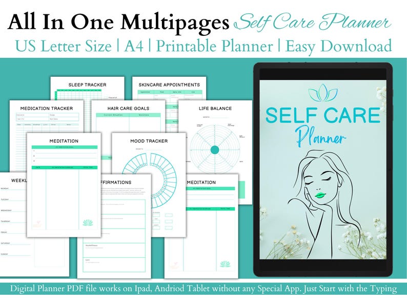 Self Care Tracker Printable PDF | Monthly Habit Tracker | Daily ...