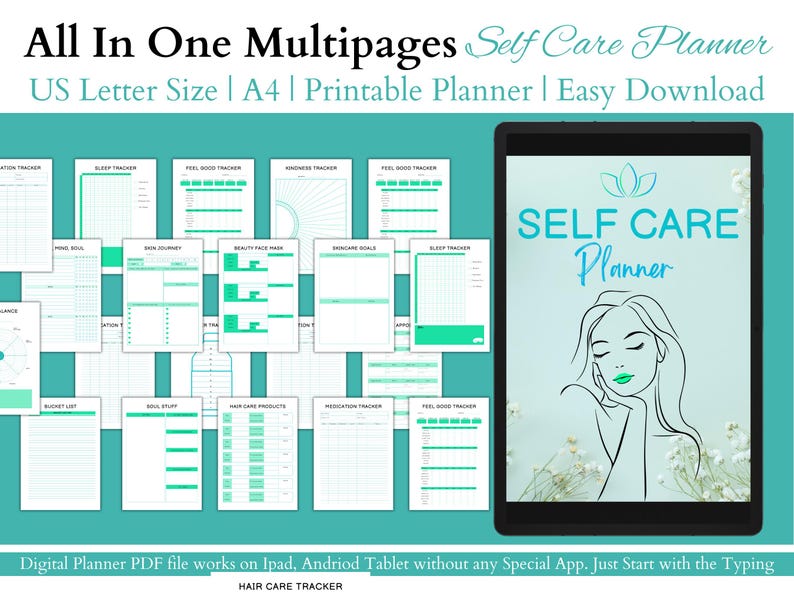 Self Care Tracker Printable PDF | Monthly Habit Tracker | Daily ...