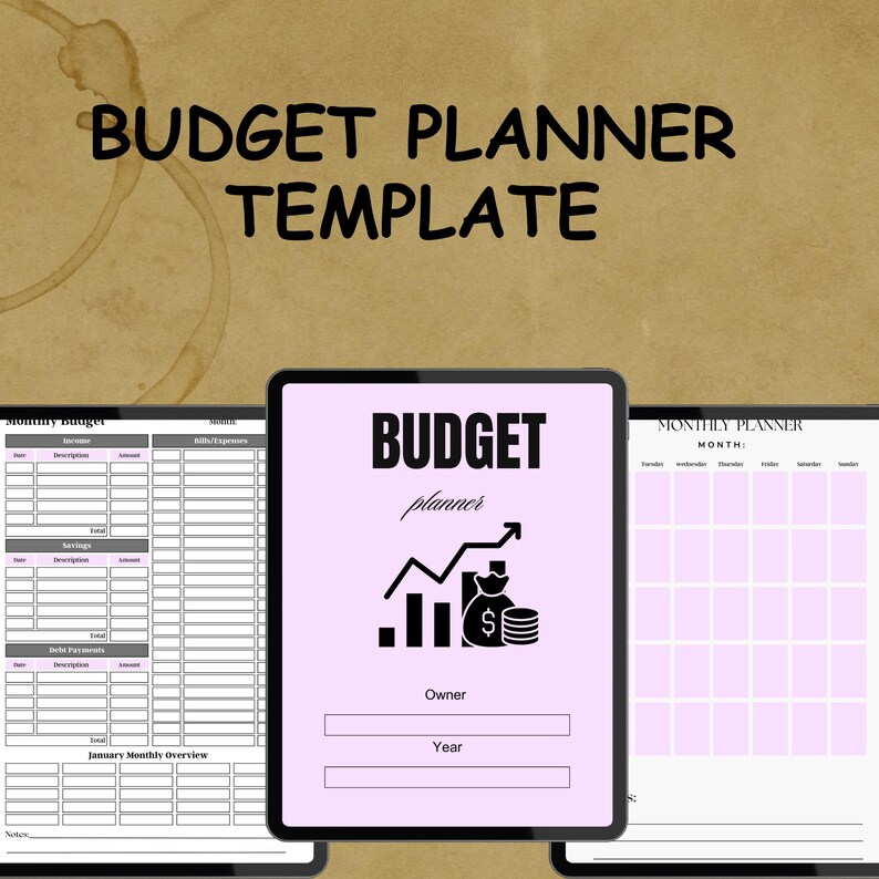 Editable Budget Planner Template: Monthly Finance Tracker, Canva ...