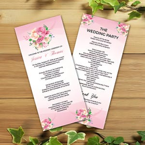 Editable Wedding Ceremony Program Template | Canva Order of Service ...