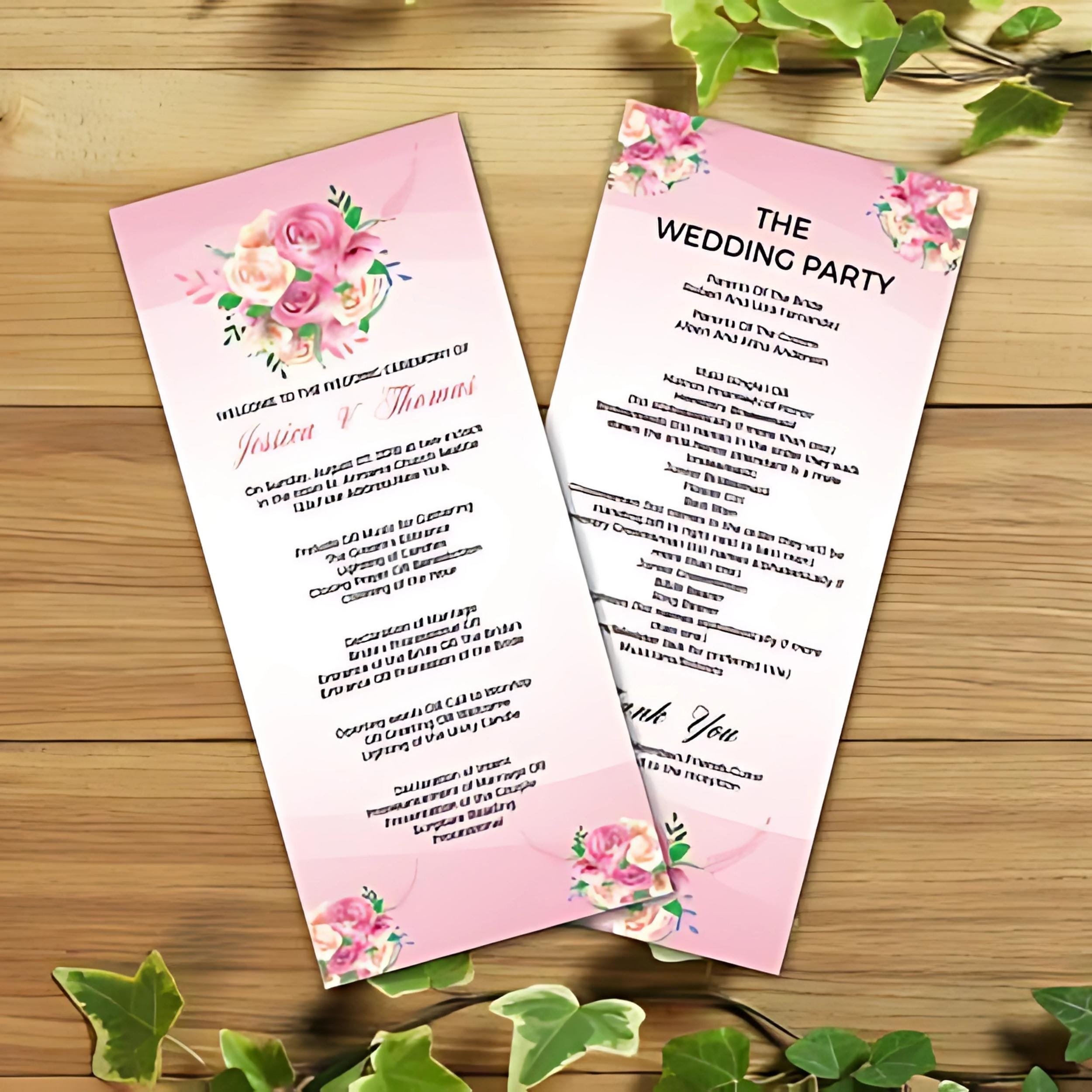 Editable Wedding Ceremony Program Template | Canva Order of Service ...