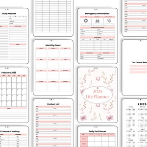 2025 Life Planner: Editable Canva Template, Printable PDF - Etsy