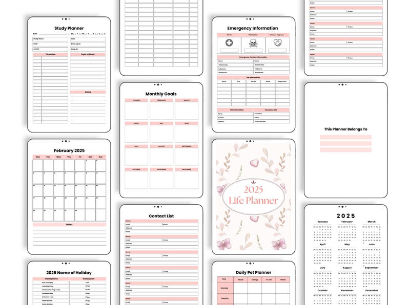 2025 Life Planner: Editable Canva Template, Printable PDF - Etsy