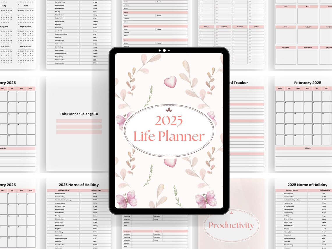 2025 Life Planner: Editable Canva Template, Printable PDF - Etsy