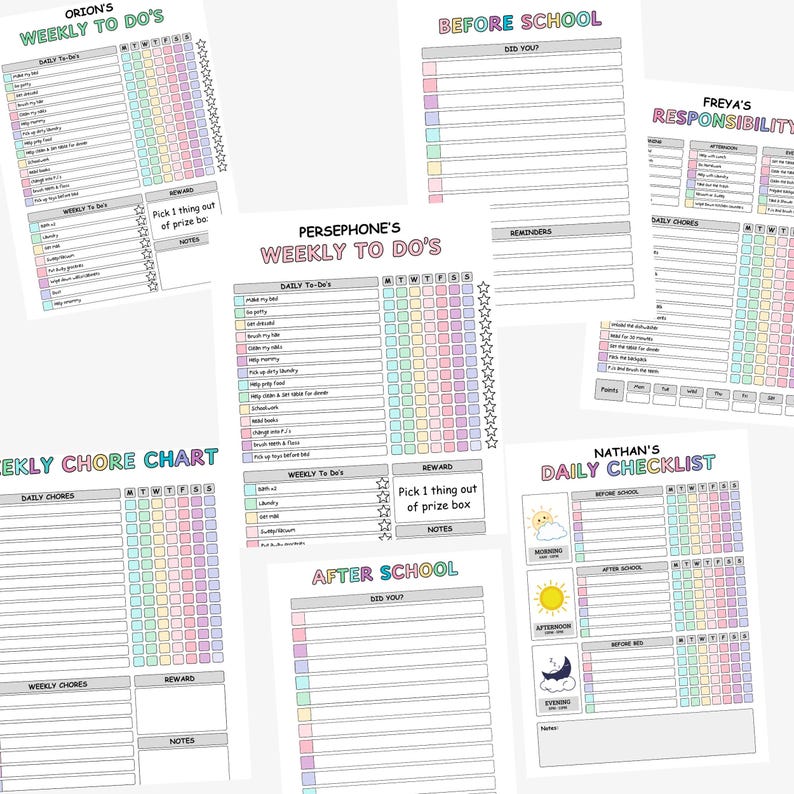 Ultimate Kids Chore Chart Bundle (37 Pages) | Editable Canva Family ...