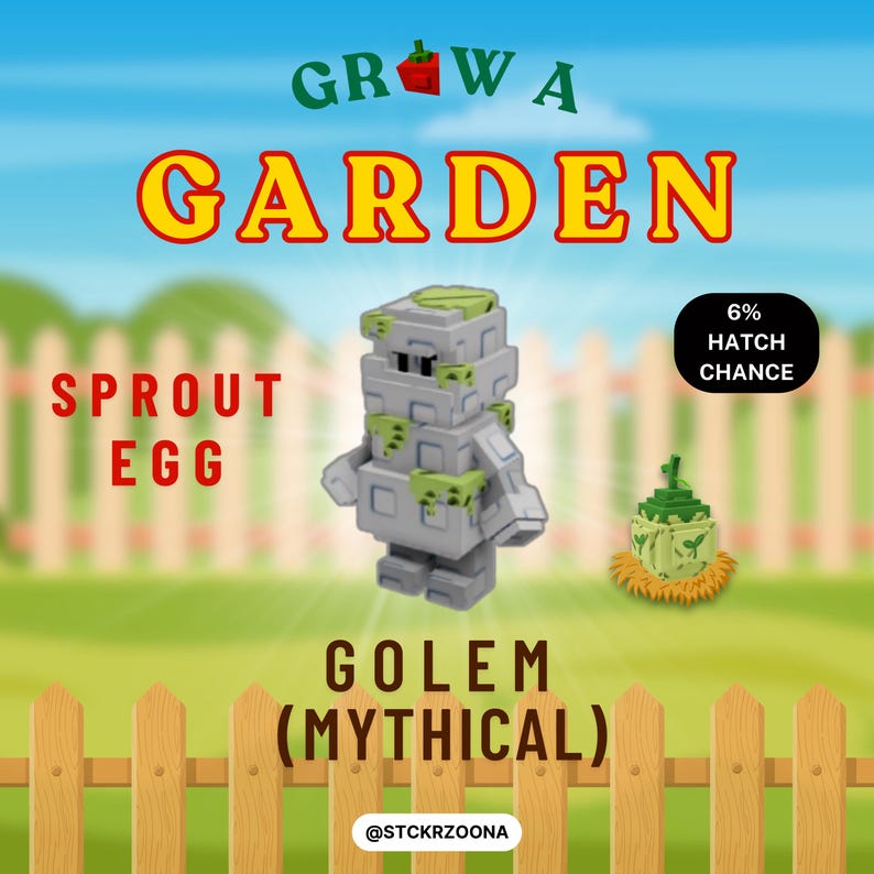 Grow a Garden - Golem (mythical Pet) | Sprout Egg Mythical Pet | 1 ...