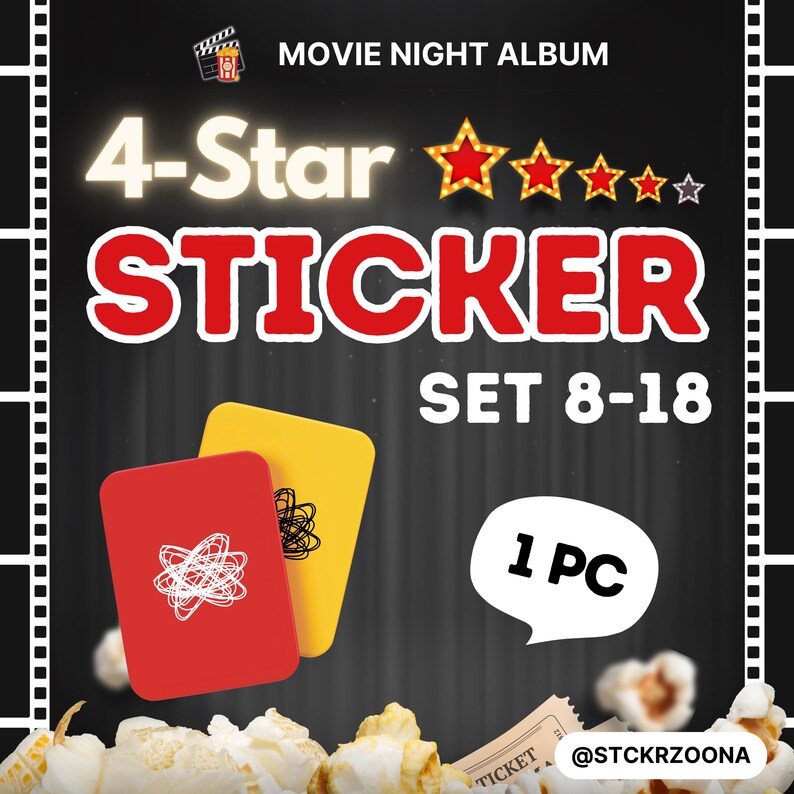 Mogo 4 Star Sticker | Set 8-18 | Movie Night Album | 1 Piece Only ...