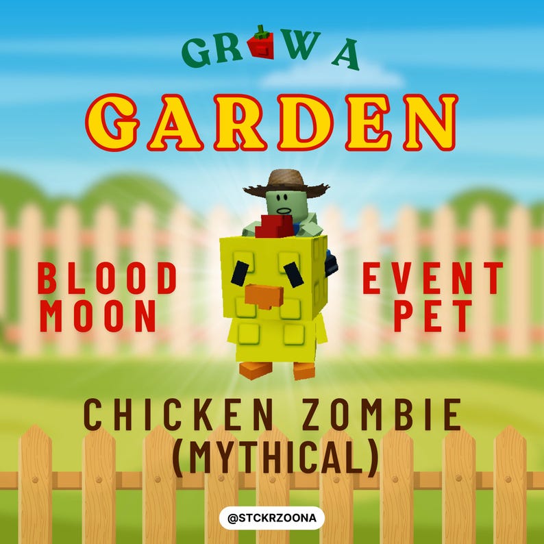 Grow a Garden - Chicken Zombie (mythical Pet) | Blood Moon Event ...