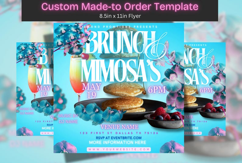 CUSTOM Made to Order Brunch Flyer - Women’s Brunch, Mimosas , Sunday ...