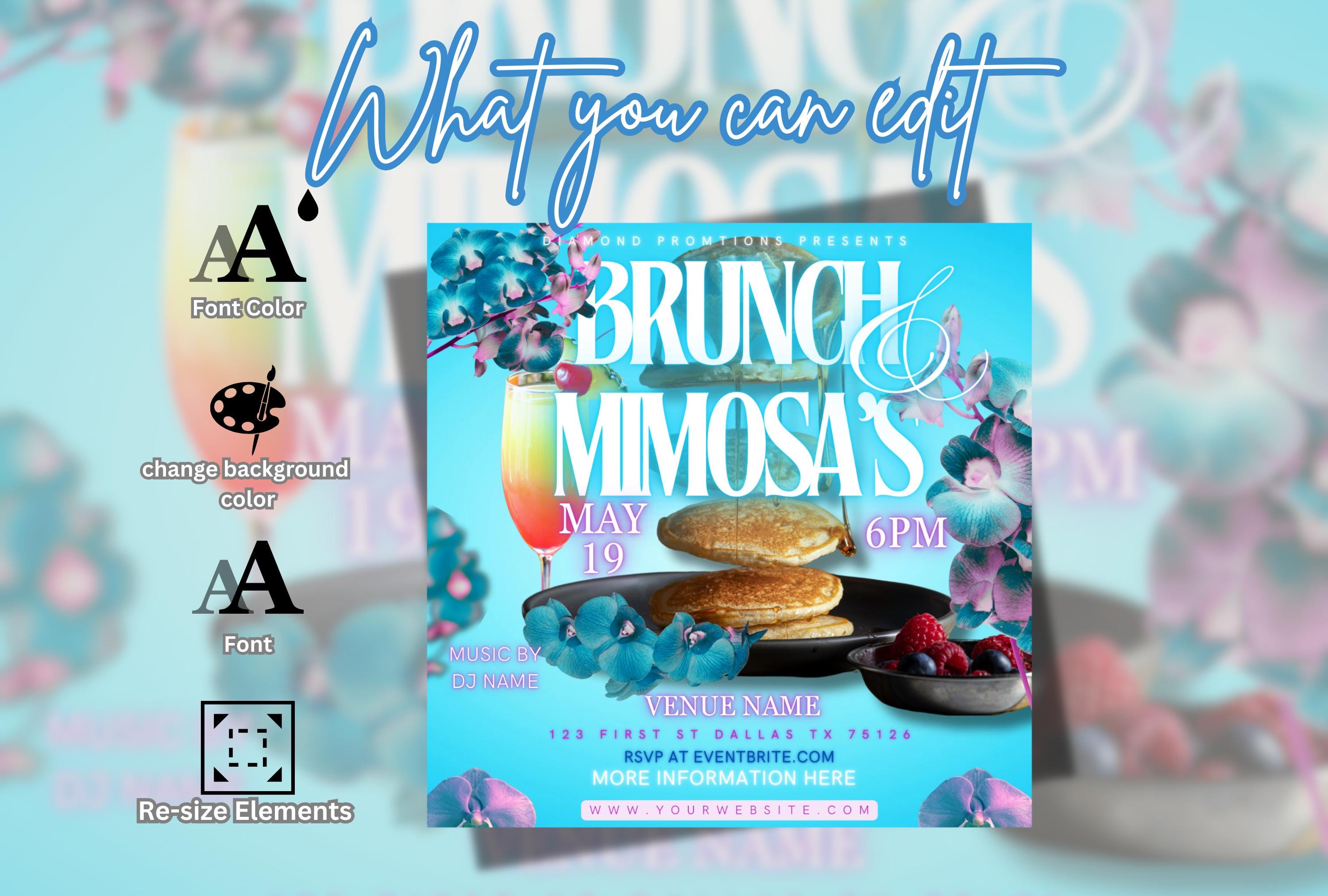 CUSTOM Made to Order Brunch Flyer - Women’s Brunch, Mimosas , Sunday ...