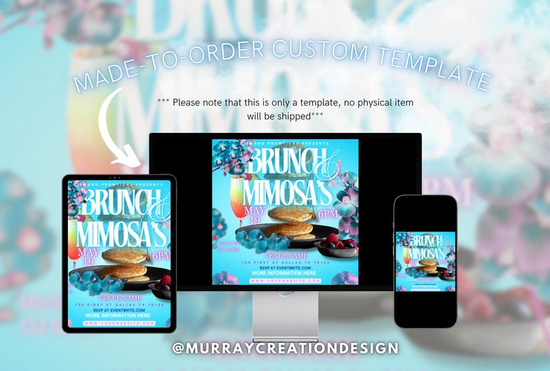 CUSTOM Made to Order Brunch Flyer - Women’s Brunch, Mimosas , Sunday ...