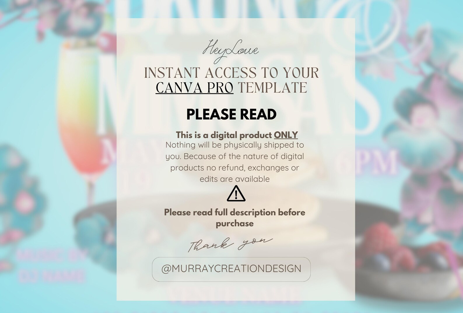 CUSTOM Made to Order Brunch Flyer - Women’s Brunch, Mimosas , Sunday ...