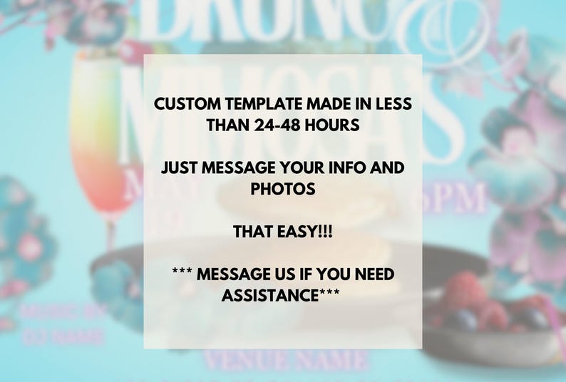 CUSTOM Made to Order Brunch Flyer - Women’s Brunch, Mimosas , Sunday ...