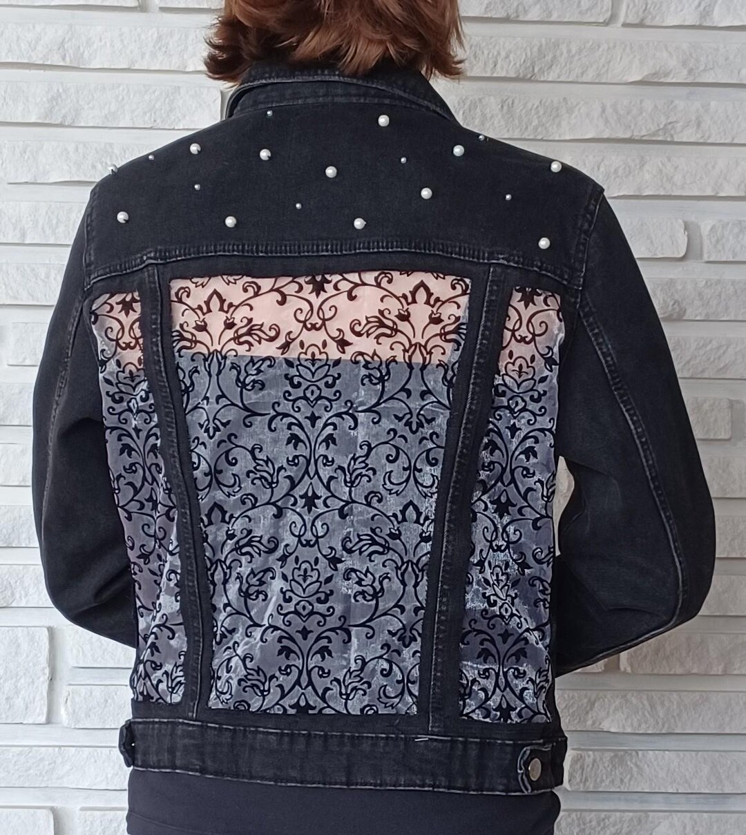 Upcycled Denim Jacket, Boho Jacket, Altered Denim Jacket With Sheer ...