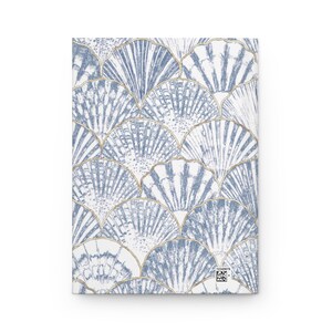Shell Print Notebook - Coastal-inspired Journal, Blue Seashell Design ...