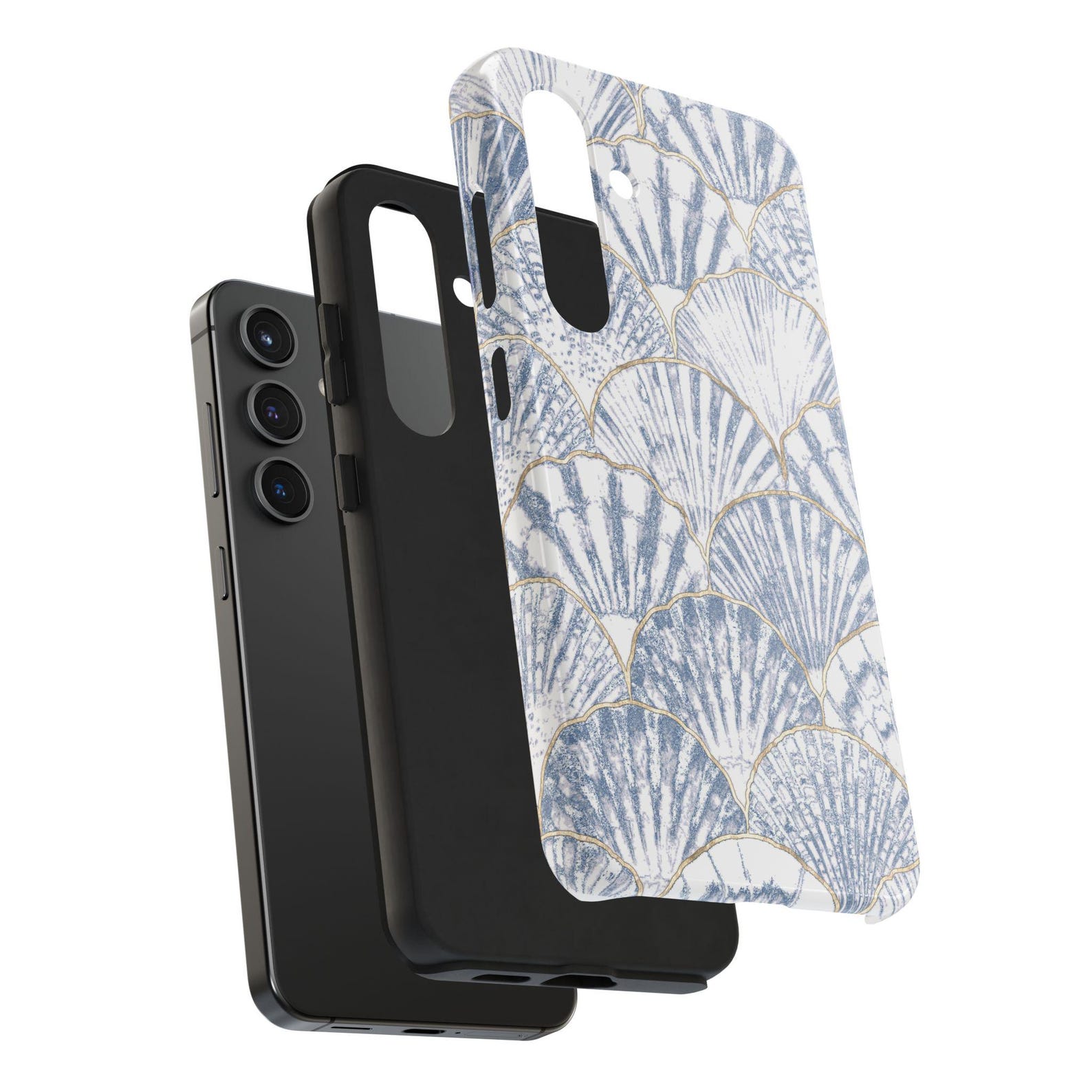 Blue Seashell Phone Case, Elegant Coastal Ocean Aesthetic for iPhone or ...