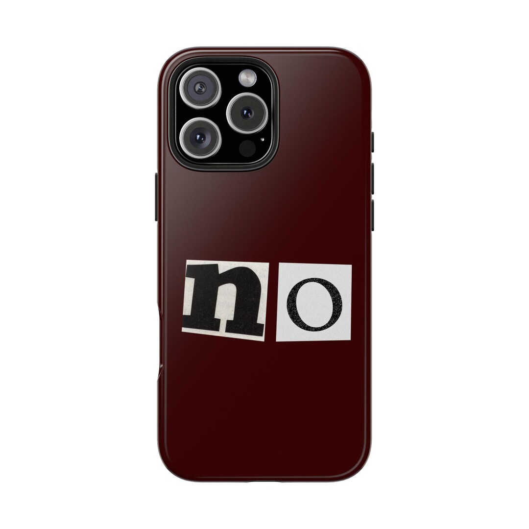 Minimalist "no" Ransom Note Aesthetic Phone Case, Tough, Protective ...