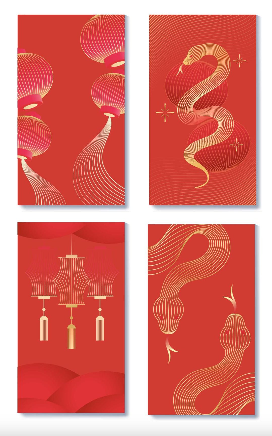 Chinese New Year 2025 Hongbao Red Envelope Design Vector. Collection of ...