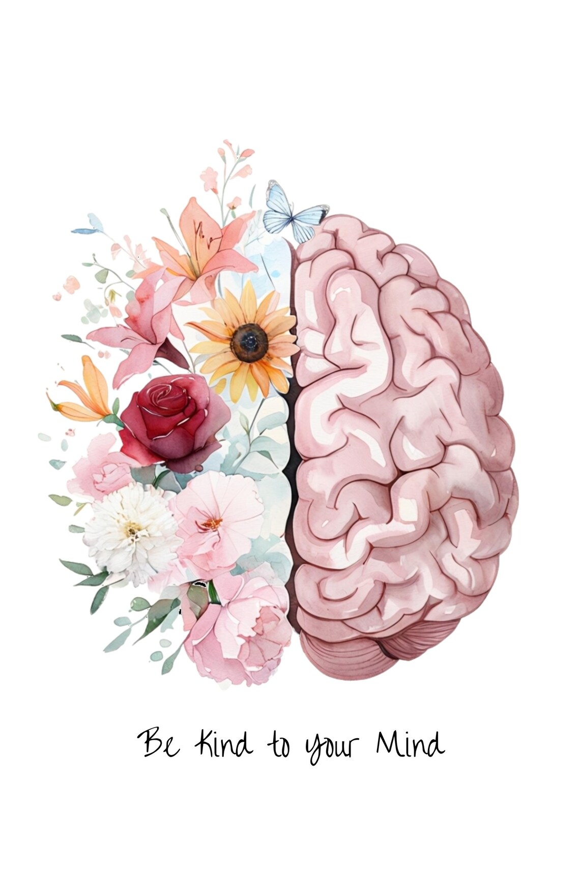 Be Kind to Your Mind - Mental Health Wall Art - Etsy