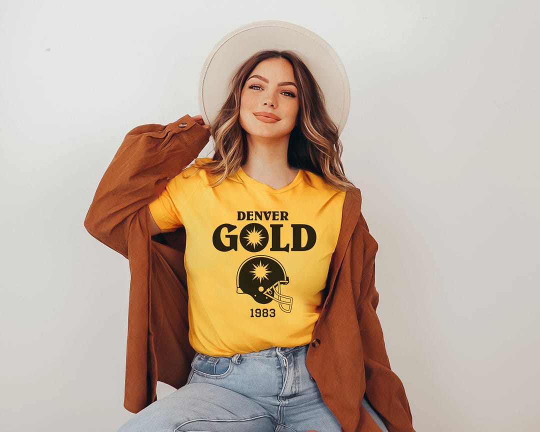 Throwback Denver Gold 1983 USFL Football Denver Football Retro Fans Tee ...