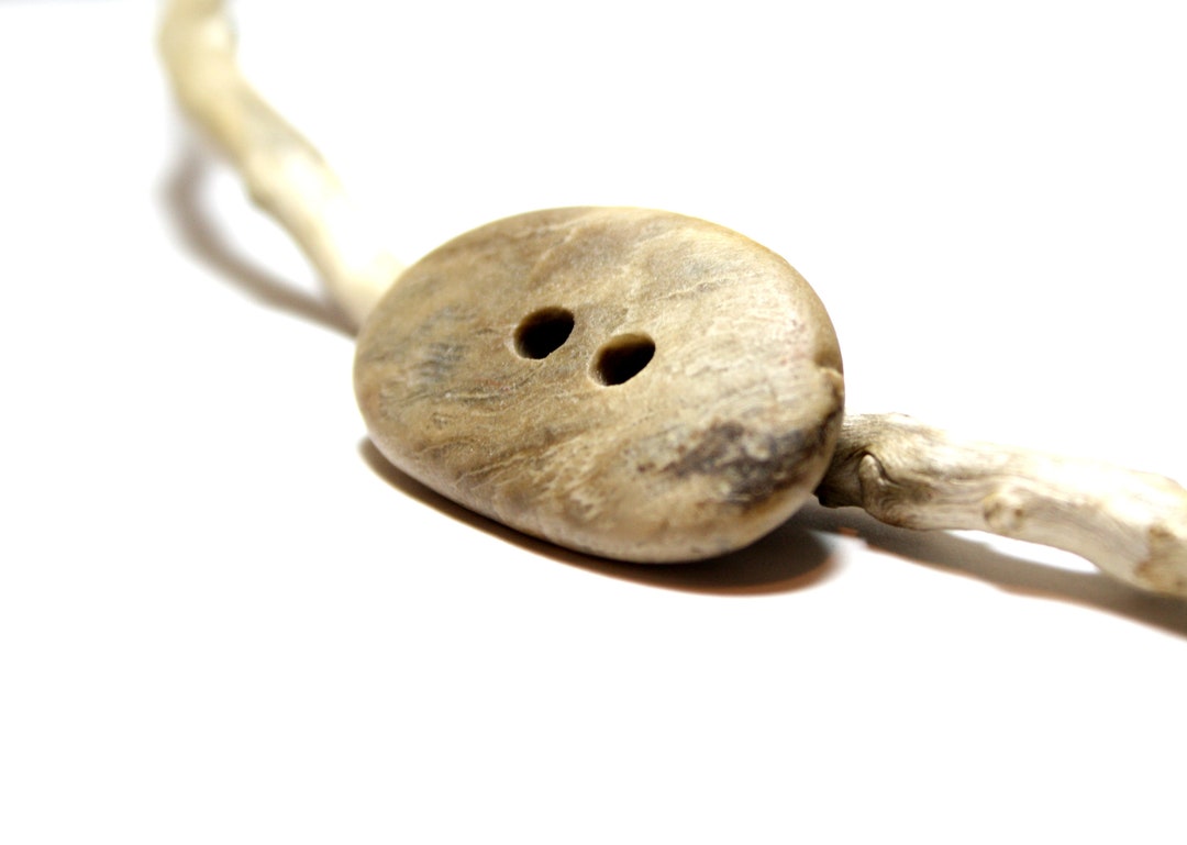 Drilled Beach Stone Button for Sewing | Button for Knitting Sewing ...