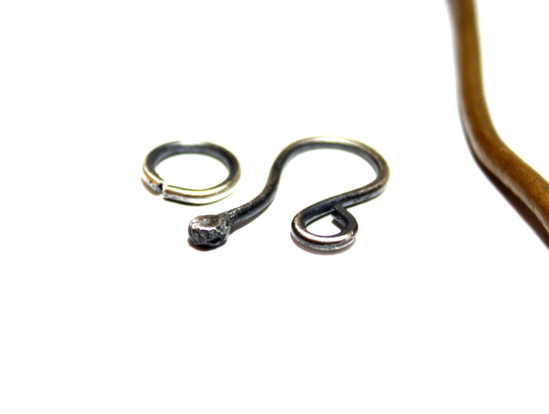 Handmade S Hook Diy Large 16 Gauge Oxidized Hammered Sterling Silver ...
