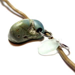 Seafoam Green Pastel Blue Slag Sea Glass Pendant for Jewelry Making ...