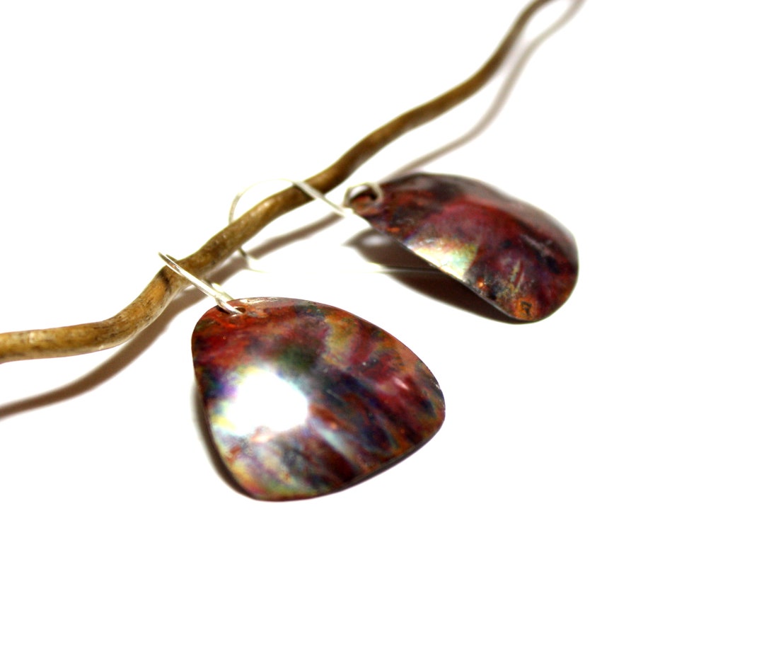 Women's Handmade Flame Painted Fire Scale Hammered - Etsy