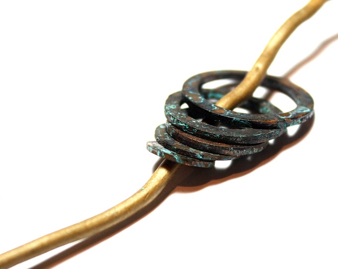 Five Turquoise Patina Washers for Jewelry Craft Making, Gypsy Cowgirl ...