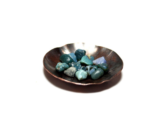 BOWL OF BLUE Tiny Confetti Leland Blue Slag Glass Blue Stones Lake ...