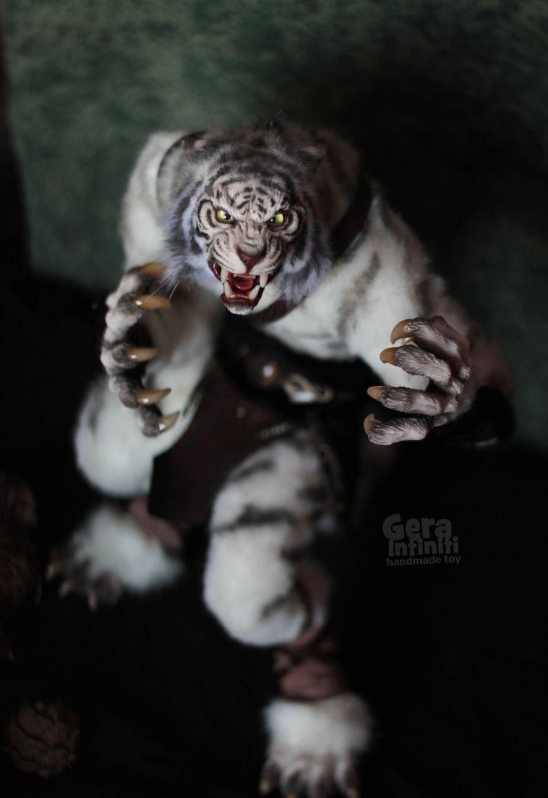 Furry Tiger Art Doll, Poseable Art Doll Anthro Tiger, Tiger Lover Gift ...