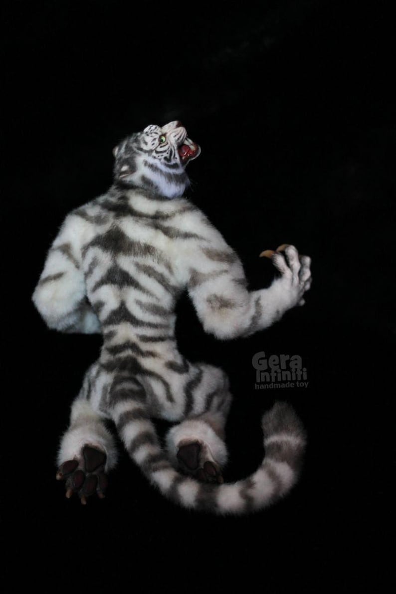 Furry Tiger Art Doll, Poseable Art Doll Anthro Tiger, Tiger Lover Gift ...