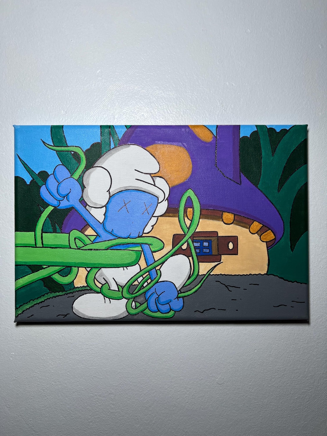 Smurf X KAWS - Acrylic Painting - Etsy