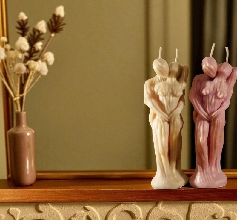 Passionate Love Ritual Candle — Handmade Beeswax Lovers Sculpture ...