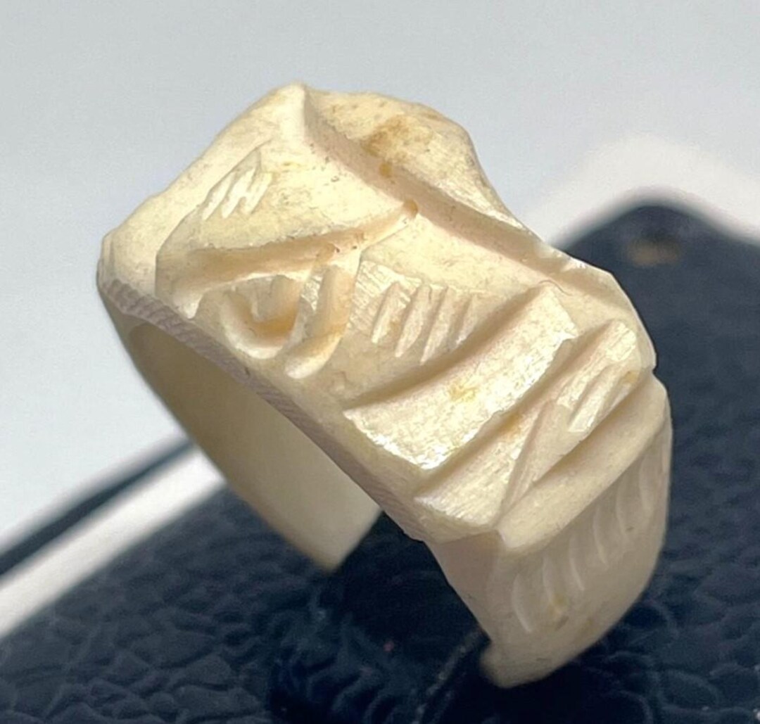 Antique Tribal Hand-carved Bone Ring | Unique Ethnic Jewelry | Ancient ...