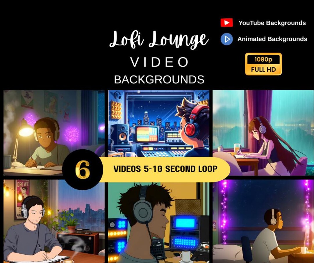 Lofi Lounge Video Loop | Video Backgrounds | Video Backdrop | Animated Backgrounds | Youtube ...