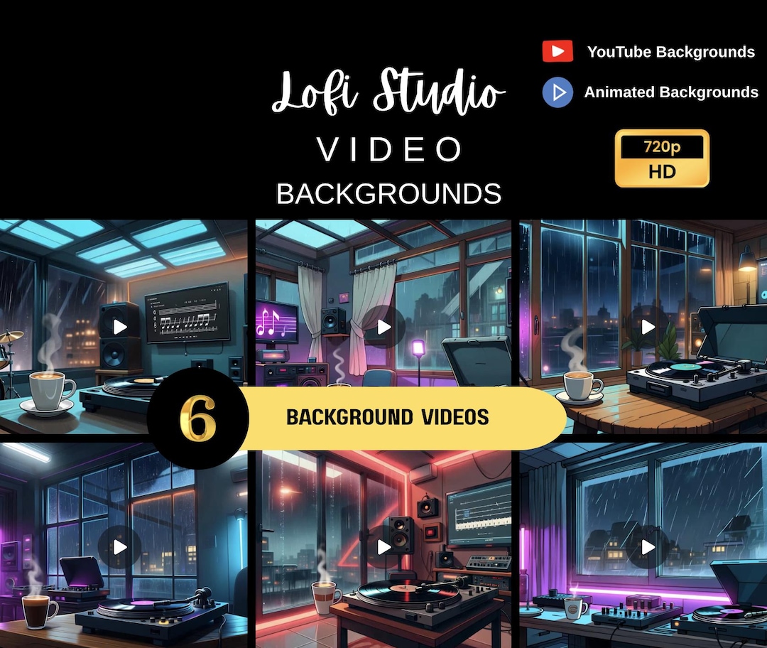Lofi Studio Video Loop | Video Backgrounds | Video Backdrop | Animated ...