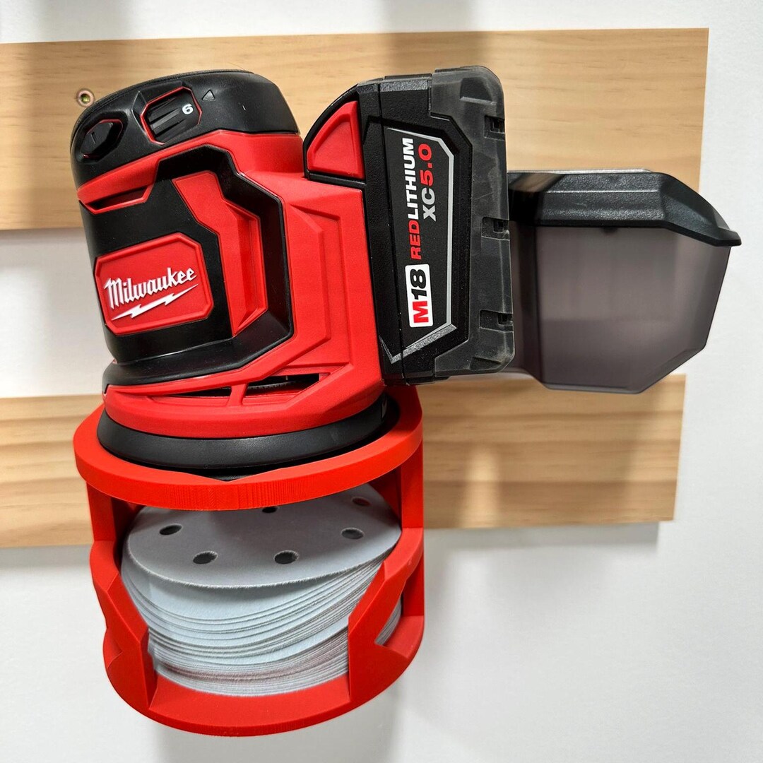 5" Sander Holder With Sandpaper Storage | French Cleat or Direct Wall Mount Options - Free ...