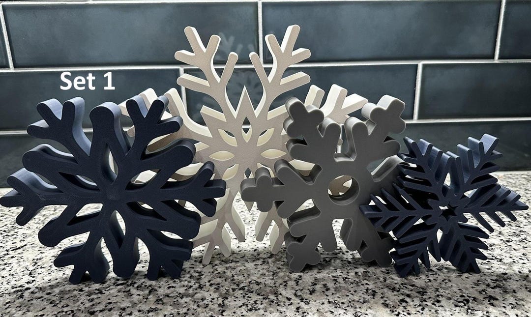 Snowflake Decor Set • Winter Snowflake Decorations • Holiday Table ...