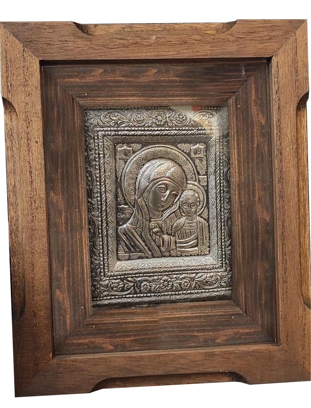 Handmade Orthodox Christian Icon of the Most Holy Theotokos, Embossed ...